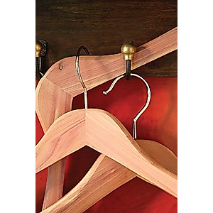 Cedar Wood Top Hanger, (Box of 12) Unfinished Curved Hangers with Fresh Cedar Scent and Chrome Swivel Hook for Jacket Coat & Shirt by The Great American Hanger Company