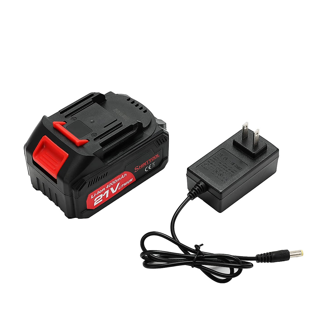 SHINTYOOL 21v Lithium Battery - 4.0 Ah Battery with Charger Adapter Led Indicator Compatible with Leaf Blower