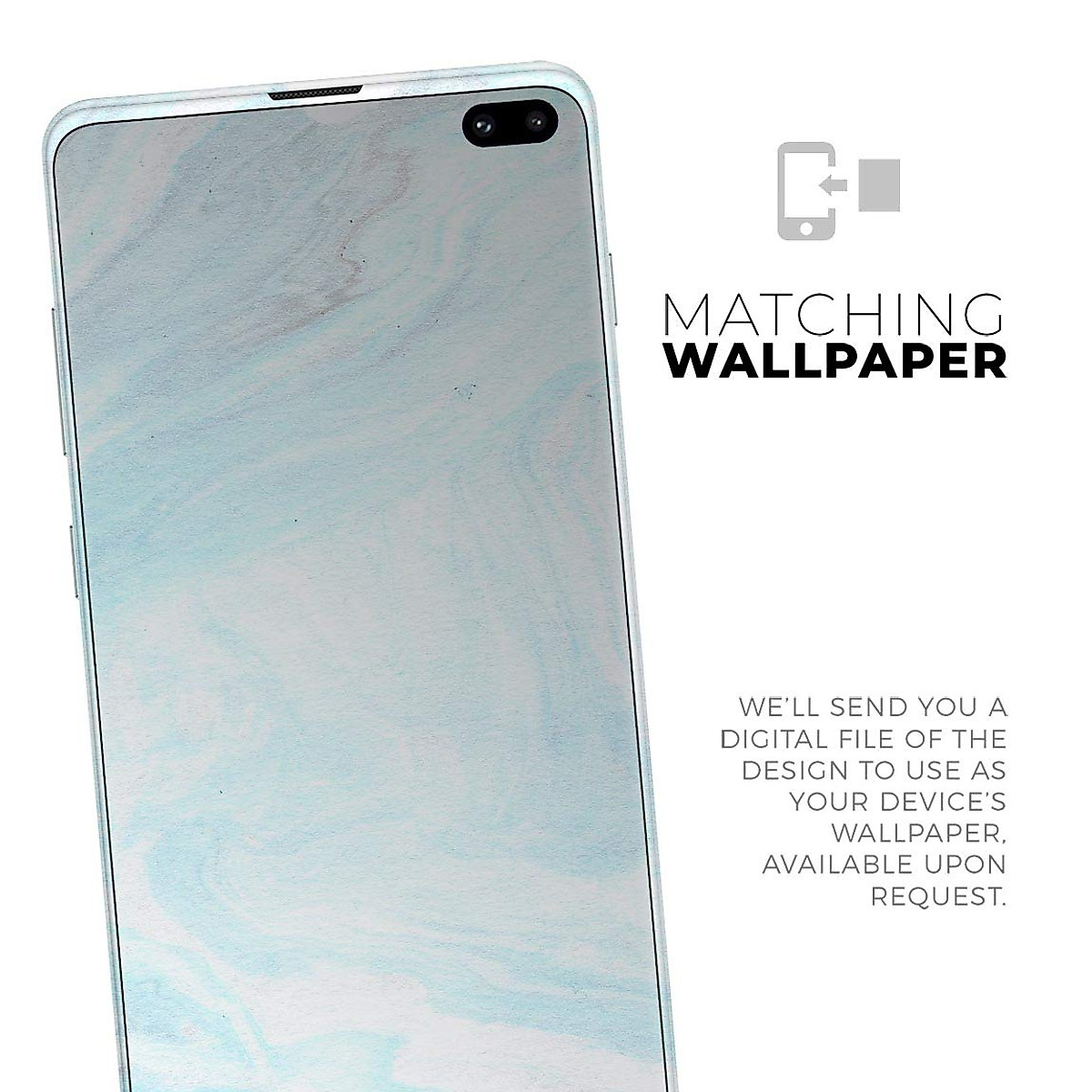 DesignSkinz Mixtured Blue v9 Textured Marble Protective Vinyl Decal Wrap Skin Cover Compatible with The Samsung Galaxy S20 (Screen Trim & Back Glass Skin)