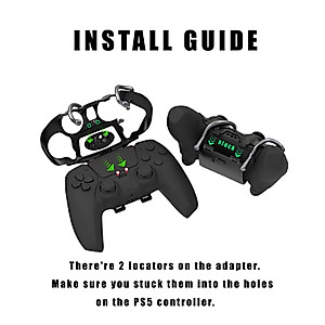 EXknight Leverback V2 Paddles Attachment, Back Buttons Adapter for PS5 Controller | Fit with Thumb Grips (Black)