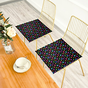 xigua Memory Cushion Foam Comfortable Seat Cushion Breathable Non-Slip Chair Cushion Pad for Office Sofa Chair Car Seat, Colorful Dog Paw Print