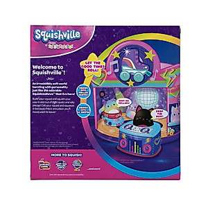 Squishville by Original Squishmallows Rock and Roller Disco Playset - Includes 2-Inch Danya The Bunny Plush, Roller Skates, DJ Booth, and Skating Rink Playscene - Toys for Kids