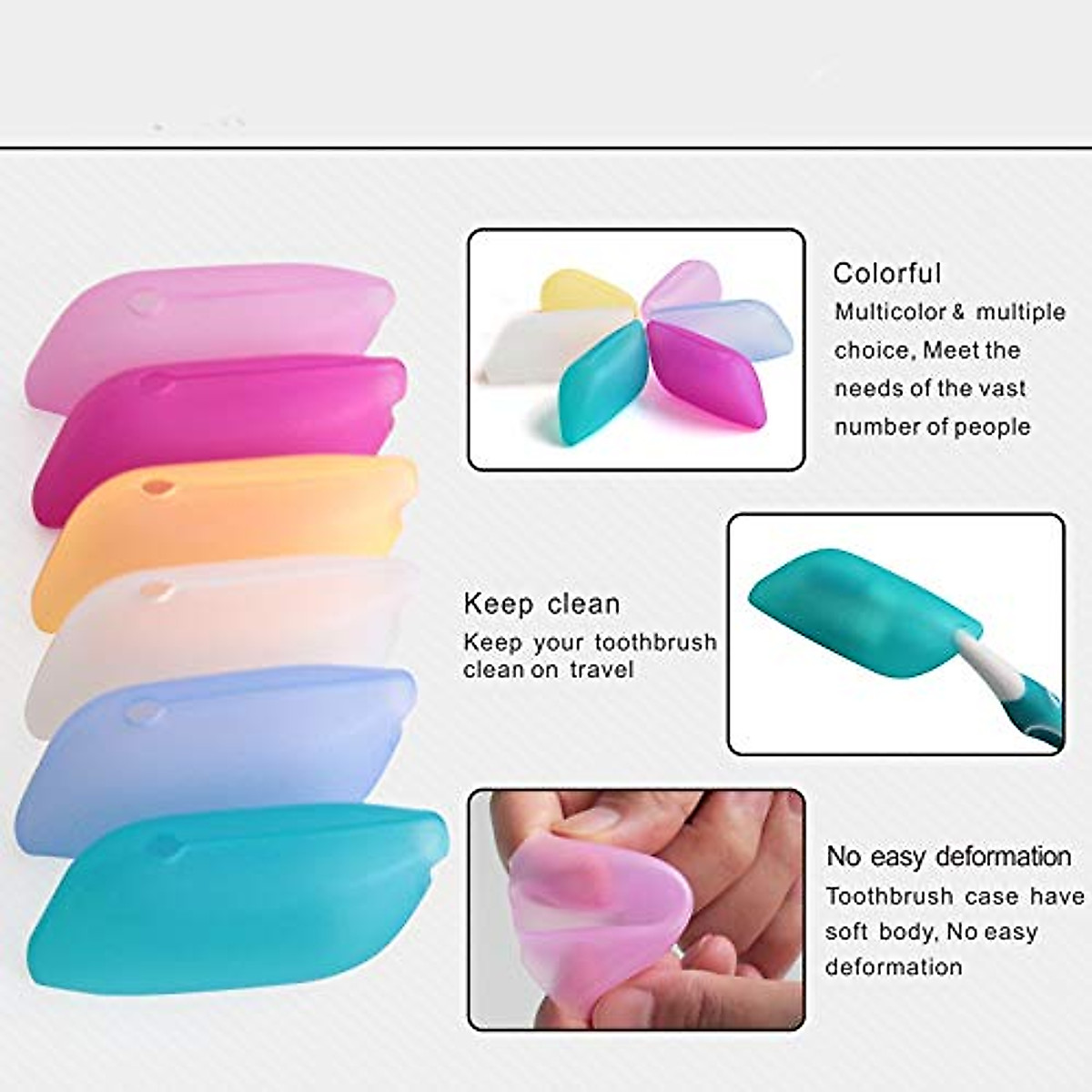 3 Pieces Silicone Toothbrush Covers Caps for Electric and Manual Toothbrush