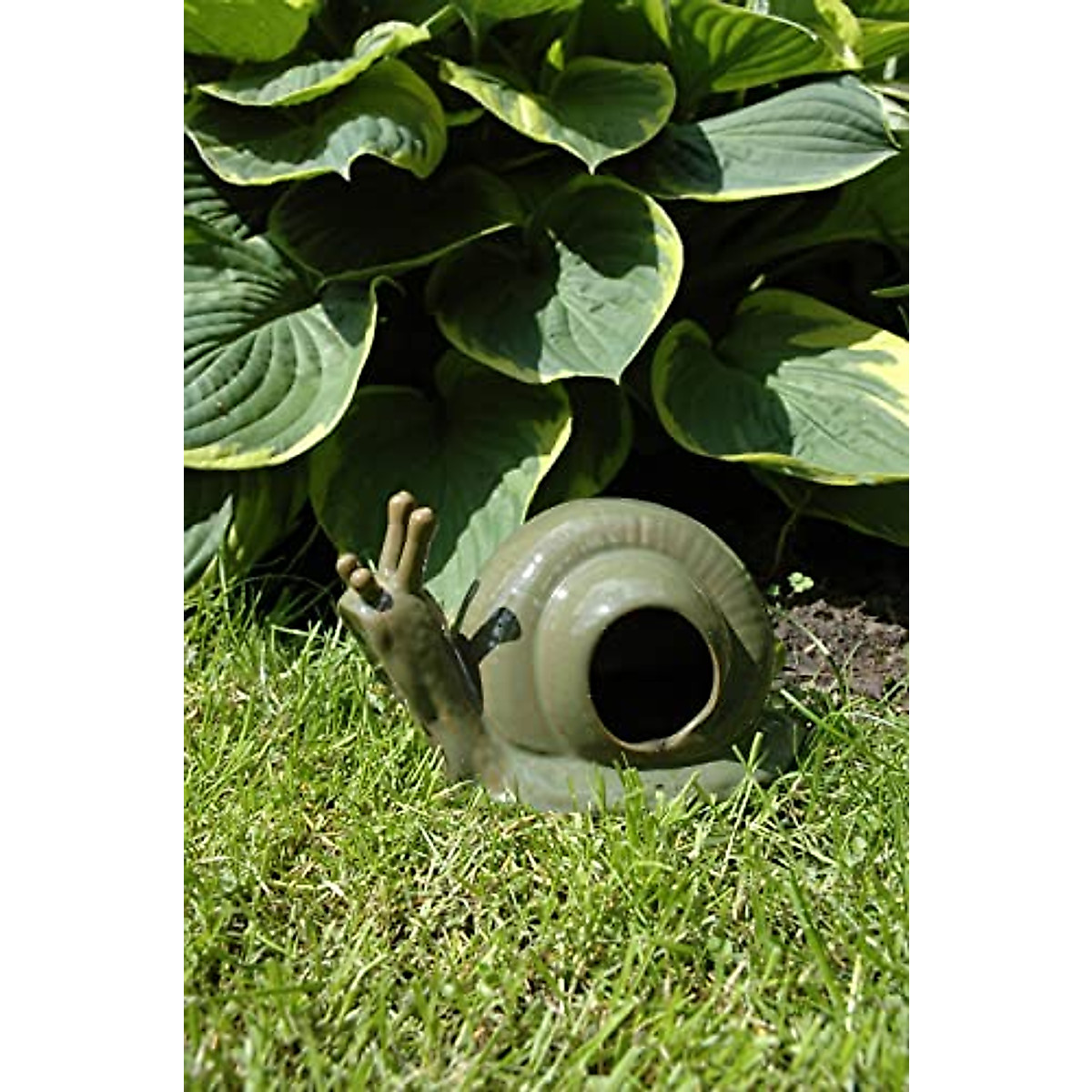 Esschert Design Snail Shaped Ceramic Slug Trap, Green