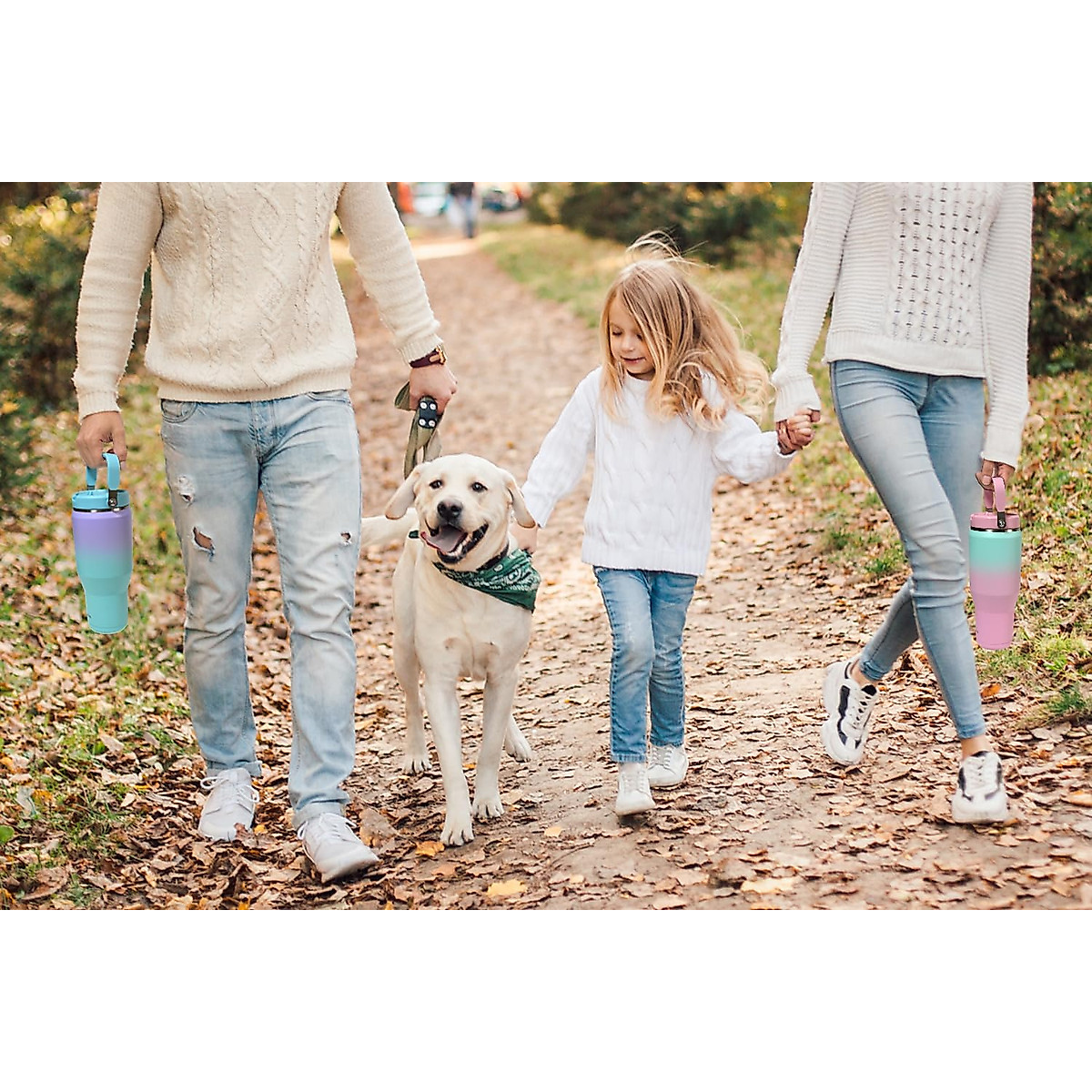 Zukro 40 OZ Tumbler With Top Handle, Leak Proof Stainless Steel Cup with Flip Straw, No Sweat Insulated Water Bottle Fit in Cup holder for Sport, Outdoors, Keep Drinks Cold 24 hours, Coal