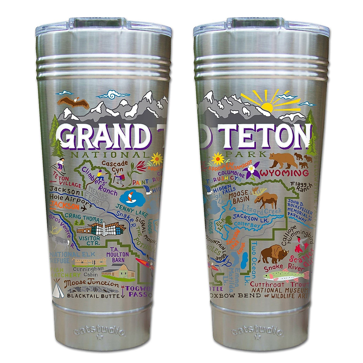 Catstudio Grand Teton Thermal Tumbler | Triple Wall Insulation With Non Slip Bottom | Great Travel Cup for Water, Coffee, Tea, or Smoothies