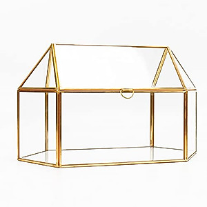 Hanna Roberts Card and Gift Holder Glass Cards Box for Weddings, Birthdays, Graduations, Baby and Bridal Showers (Half Opening)