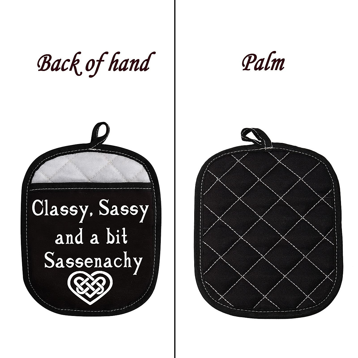 LEVLO Dragonfly Fans Gift Sassenach Merchandise for Jamie Fraser Fans Classy Sassy and A Bit Sassenachy Dragonfly Pot Holders (Classy Sassy)