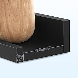 HOOBRO Floating Shelves, Wall Shelf Set of 3, 35.4 Inches Hanging Shelf with Raised Edge and Invisible Brackets, for Bathroom, Bedroom, Kitchen, Office, Living Room Decor, Black BK90BJ01