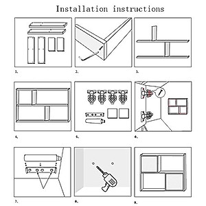 PIBM Stylish Simplicity Shelf Wall Mounted Floating Rack Shelves Solid Wood with Door Bookshelf Show Bearing Strong Living Room Bedroom - 4 Colors, c , 100x20x65cm
