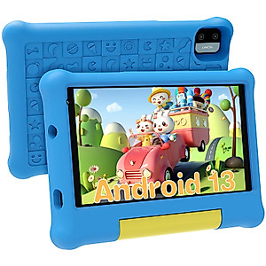 ApoloSign Kids Tablet, 7-inch Android 13 Tablet for Kids, 32GB ROM with WiFi, Bluetooth, Educational Apps, Parental Control, Dual Cameras, Shockproof Case(Blue)
