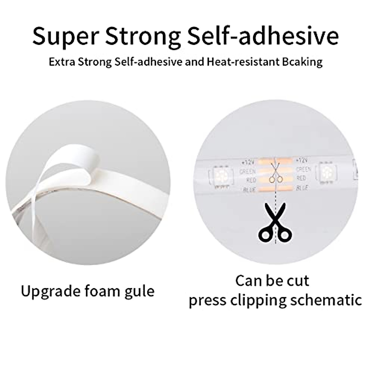 haffy 16.4ft LED Strip Lights RGB Color Changing 5050 LED Lights for Home Kitchen Room Christmas Dorm Room, Bar, with IR Remote Control