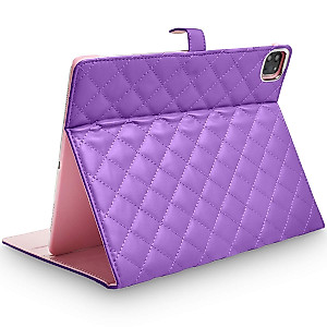 Topwin Crown Case for iPad Air 11'', iPad Pro 11 inch - Bling Diamond PU Leather Smart Auto Sleep/Wake (Purple)