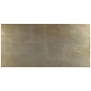 Acme Jennavieve Rectangle Writing Desk with Metal Base in Gold Aluminum