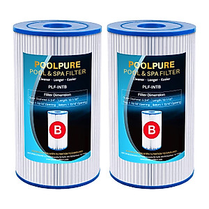 POOLPURE Type B Replacement Pool Filter, Compatible with Intex 29005E Easy Set Swimming Pool Filter Cartridge, 2 Pack