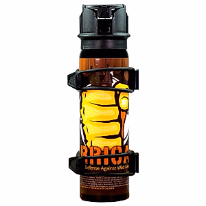 Barricade Pepper Spray for Cyclists - Bicycle Mount - Attaches to Water Bottle Cage & Multiple Other Bike Mounted Locations - 4 Ounce Can of Police Grade Pepper Spray