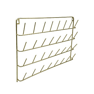 Generic Metal Thread Rack 32 Spools Sewing Wall Mount Embroidery Cone Thread Holder, 40x31cm, Gold