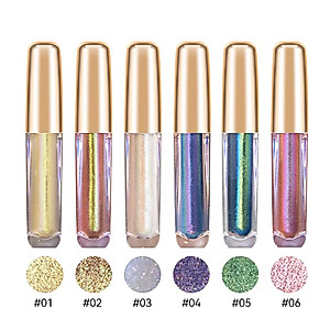 BONNIE CHOICE Metallic Liquid Chameleon Eyeshadow, 6 Colors Holographic Glitter Multichrome Eyeshadows Highly Pigmented Long-lasting Eye Shadow Makeup Kit Gifts for Women