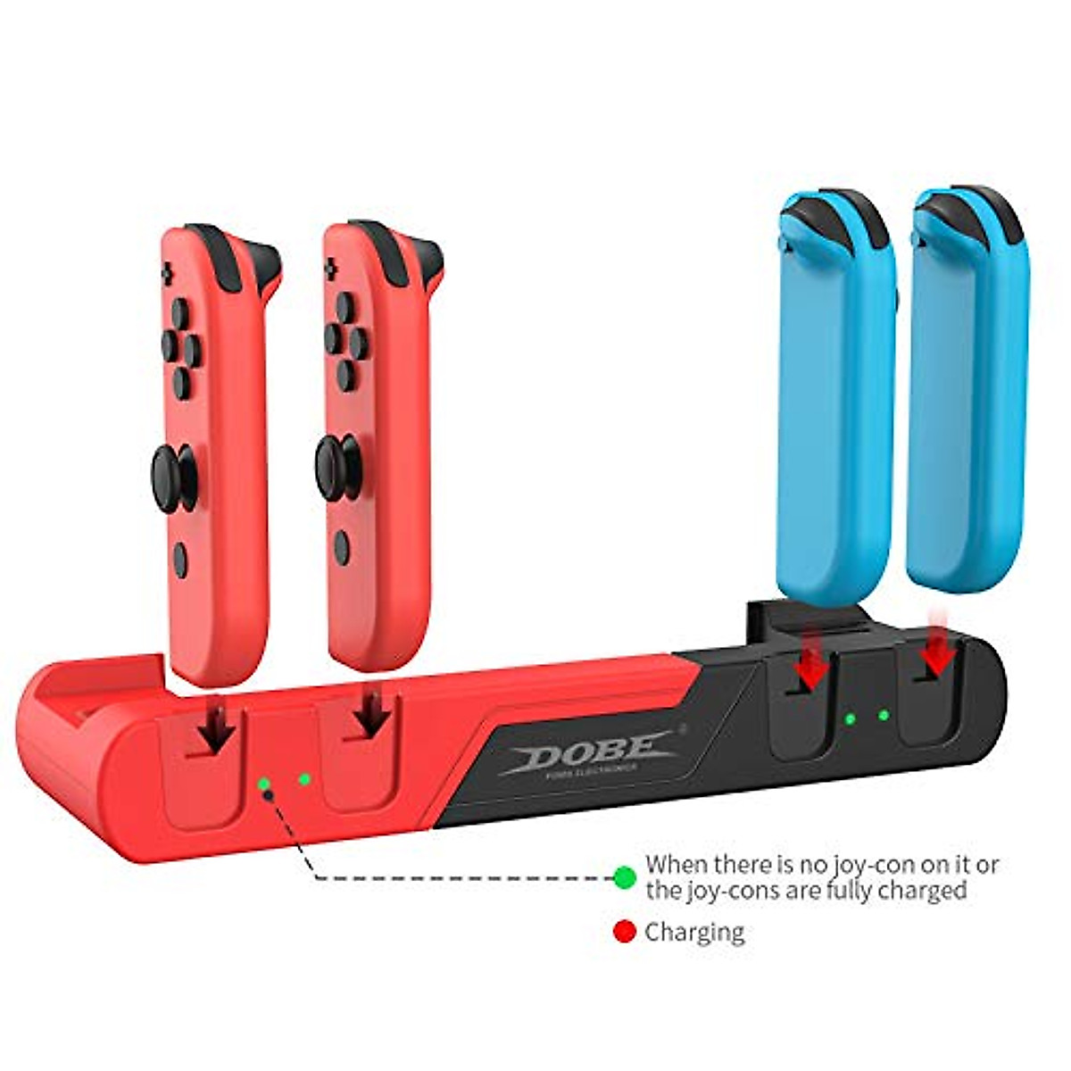 SOONHUA Charging Dock with Game Card Slots Compatible with Nintendo Switch Joy-Cons Console