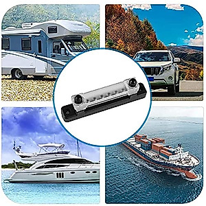 6 Terminal Bus Bar Kit - 150 A BusBar Block, Ground Distribution, 6 Post Power Distribution Terminal Block w/ 6 M4 Screws + 2 Studs Set, for Caravan Car Boat Marine Caravan RV
