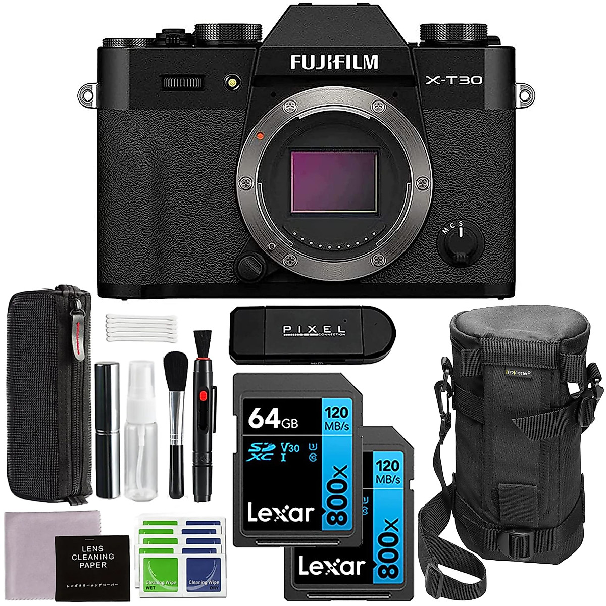 Fujifilm X-T30 II Mirrorless Digital Camera Bundle with Additional Accessories (6 Items) | USA Authorized with Fujifilm Warranty