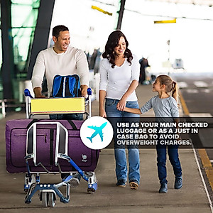 Bago Travel Duffel Bags for Traveling Women & Men- Foldable Weekender Bag - 80L 27" Large Duffle Bag For Travel & Camping Bag - Packable Lightweight Overnight Luggage bag (SnowDepPurple)