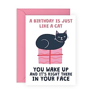 CENTRAL 23 Funny Birthday Cards For Women - Cat Birthday Card - Comes With Fun Stickers - Vegan Ink - Made in the UK