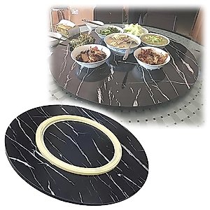 Wooden Lazy Susan Tabletop Service Plate, 360° Rotation Silent Dining Table Round Turntable, Diameter Ø 20 24 28 32 36 39 Inch Large Rotating Tray Rotating Board