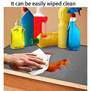 Under Sink Mat, Under the Sink Mat Waterproof, Flexible Waterproof Silicone Under Sink Liner Drip Tray with Drain Hole for Kitchen, Bathroom Cabinets(34" x 22")