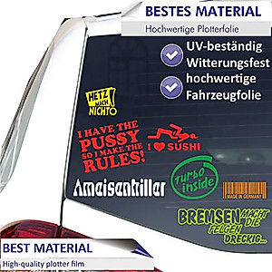 INDIGOS UG Car Sticker - Bumper- JDM - Die Cut - Auto - OEM - Heavy Domo - 120X110 mm White - Rear Window - Sticker - Tuning