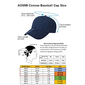 AOMSI Premium Unstructured Soft Cotton Canvas Baseball Cap Casual Dad Hat, Clean Ball Caps Adjustable for Men Women Black