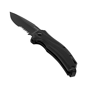 Kershaw Lateral Folding Pocket Knife, Black Serrated 3.1 inch Blade, Every Day Carry, Pocketclip