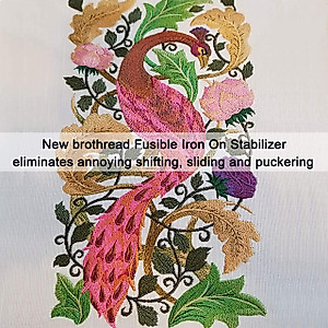 New brothread Fusible Iron on No Show Mesh Machine Embroidery Stabilizer Backing 12" x 25 Yd roll - Light Weight 1.8 oz - 3 Options - Tear Away/Cut Away/No Show Mesh