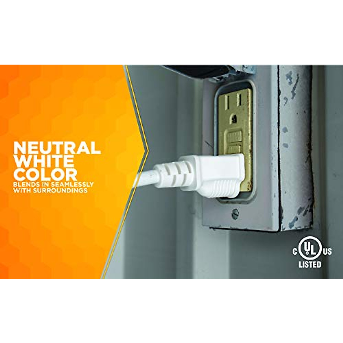 Yard Master 992382 White Patio 40-Foot; 3-Pronged; 16 Gauge Extension Cord; 13 AMPS; 125 Volts; 1625 Watts; Ideal for Use with Outdoor Appliances; Decorative Lights and Holiday Displays