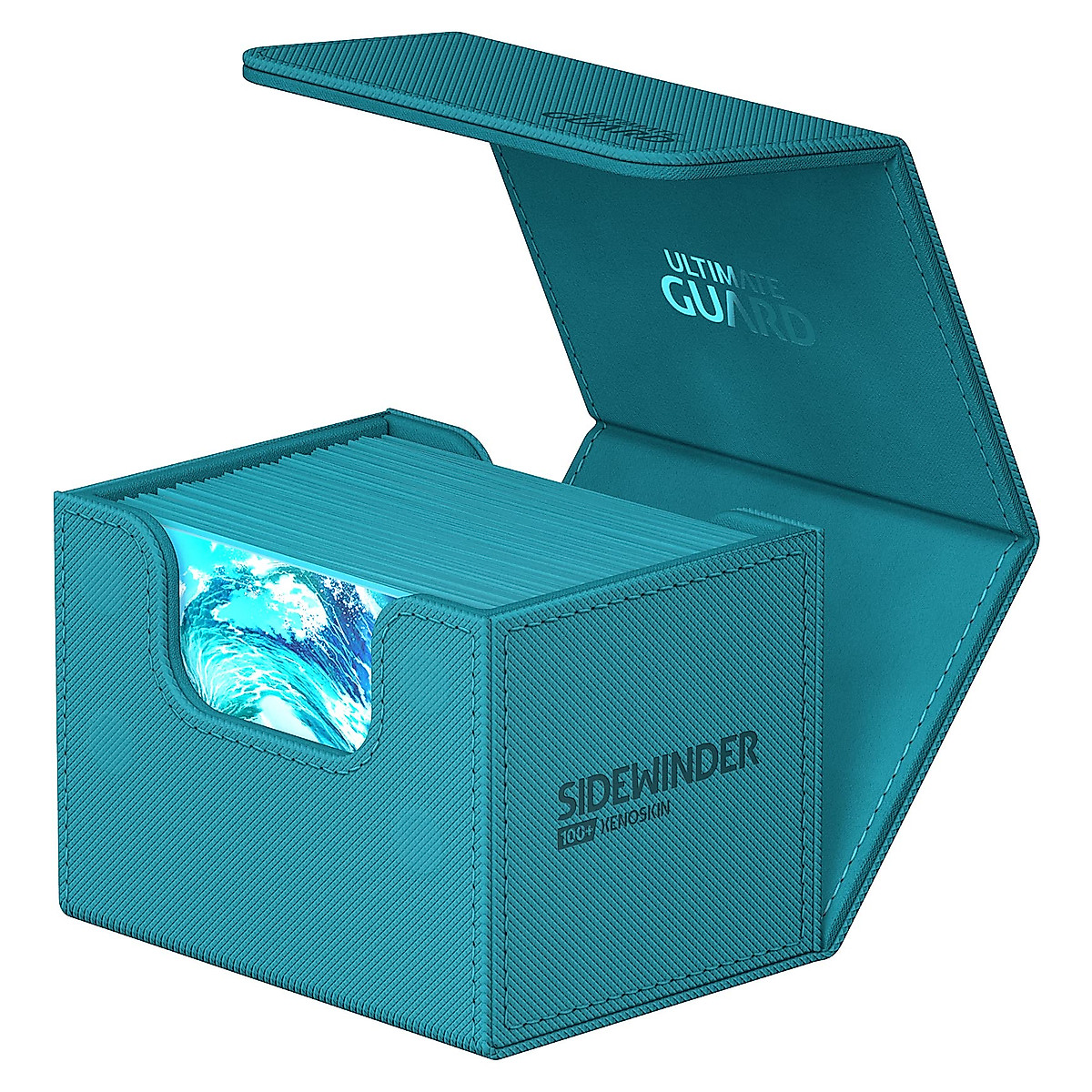 Ultimate Guard Sidewinder 100+, Deck Box for 100 Double-Sleeved TCG Cards, Petrol, Magnetic Closure & Microfiber Inner Lining for Secure Storage