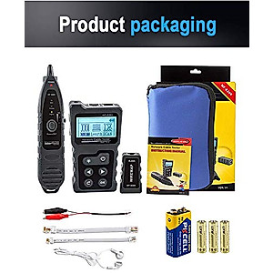 Network Cable Tester RockyMars NF8209, Wire Tracker with PoE Testing, Port Flash, Cable scan, Length Measurement, and Continuity Testing Function for CAT5e/CAT6/CAT6a, LCD Display