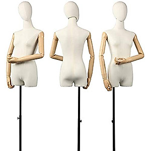 Tailors Dummy Mannequin Torso Body with Universal Casters | for Clothing Dress Jewelry Display Tailors Dummy Dressmakers Dummy