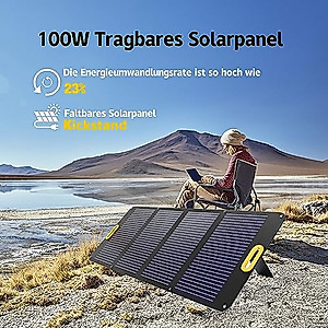 100W Portable Solar Panel Compatible with USB Devices and 12V Batteries for Outdoor Adventures, Folding Solar Panel Perfect for Camping, RV, and Emergency Power Needs (YP100)