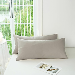 MILDLY Super Soft Pillowcase - Washed Microfiber Lightweight Oatmeal Pillow Cases Body Size 1PCS, Easy Care and Fade Resistant Stain Resistant 20x54 Inches