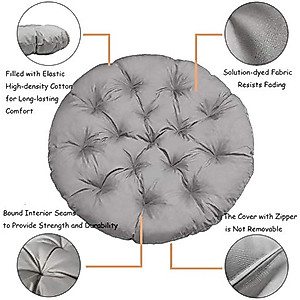 Mustbe Strong Beige Papasan Chair Cushion, Garden Round Seat Pads in Water Resistant Fabric Hammock Swings Chair Cushion for Indoor Outdoor(Not Include Chair),51.2x51.2inch