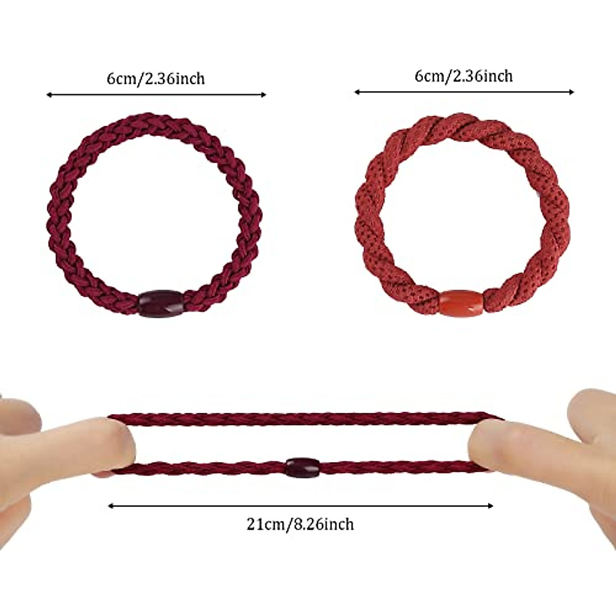 Hair Ties for Thick Hair, Tyfthui 32 Pcs Elastics Hair Bands Ponytail Holders, Hair Tie Bracelets for Women Girls, No Damage No Crease Hair Elastics for Women's Hair Multi-colored