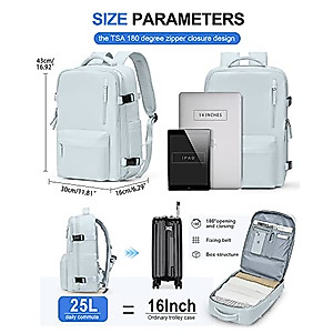 Carry on Travel Laptop Backpack for Women Men, Flight Approved,Backpack for Women, Travel Bag Hiking Outdoor Sports Rucksack Casual Daypack Backpack, Blue Simple