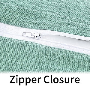 Muslin Nursing Pillow Cover Soft 100% Cotton Feeding Pillow Slipcover Fits Standard Infant Nursing Pillow or Positioner for Boy and Girl, Green