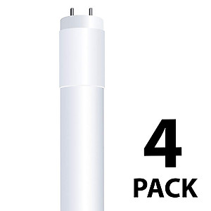 Feit Electric T8 LED Bulbs 4 Foot, 40 Watt Equivalent, Type A Tube Light, Plug & Play, T8 or T12 LED Tube Light, LED Fluorescent Replacement, Frosted, T48/840/LEDG2/4, 4100K Cool White, 4 Pack