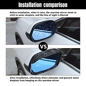 UGSHY 2 PCS Car Rearview Mirror Rain Eyebrow, Carbon Fiber Rubber Rain Shield, Waterproof Dirt-resistant Clear Vision Protector, Universal Rearview Mirror Accessories for Most Cars (Black)