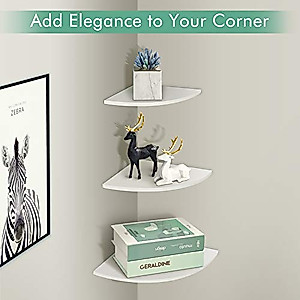 Corner Shelf, 3Pcs Floating Corner Shelf Wall-Mounted Storage Rack Easy to Install Bathroom Bedroom Bookshelves for Home and Office Decor (MAX Load 5Kg)