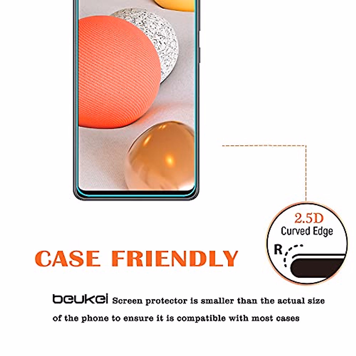 beukei (3 Pack) Compatible for Samsung Galaxy A42 5G Screen Protector Tempered Glass, Touch Sensitive,Case Friendly, 9H Hardness