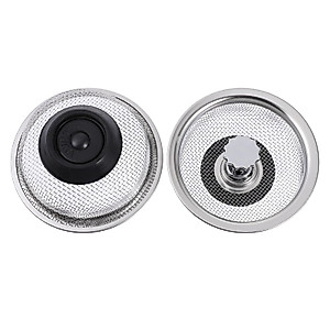 Veemoon 2pcs Filter Sink Drain Strainer Bathtub Drain Strainer Metal Strainer Tub Drain Stopper Tub Drain Plug Sink Strainer Stopper Food Stainless Steel Anti-Clogging Floor Drain