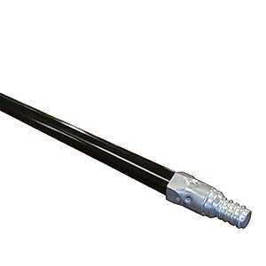 American Select Tubing 60" Black Powder Coated Steel Broom Handle with Threaded Metal Tip (Case of 12)