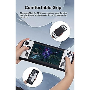 Protective Case for ASUS ROG Ally, TPU Case for ASUS ROG Ally with Kickstand, Included 2 ASUS ROG Ally Tempered Glass Screen Protector, Dustproof Nets, Joystick Protectors and 3.1 Adapter - Black
